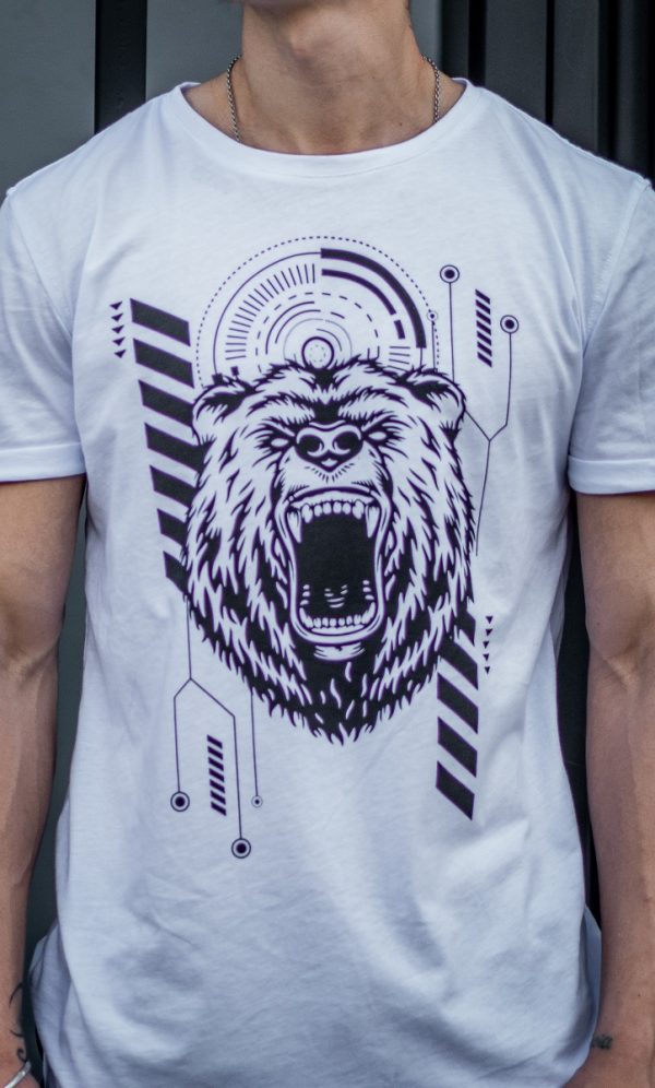 Bionic Bear T-shirt - White - Industrias Roboto